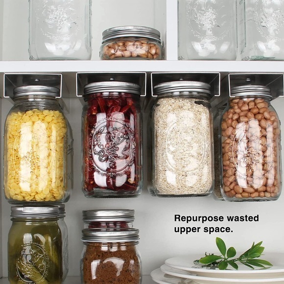 Amazon | Kitchen | Mason Jars Organizer Spice Jar Rack For Food Storage ...